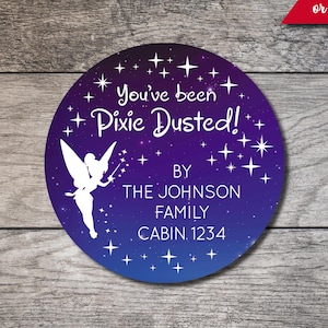 You've Been Pixie Dusted Sticker, Tinker Bell Circle Labels, Disney ...