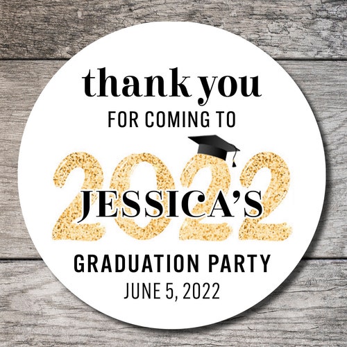 Graduation Thank You Sticker Graduation Party Favor Sticker - Etsy