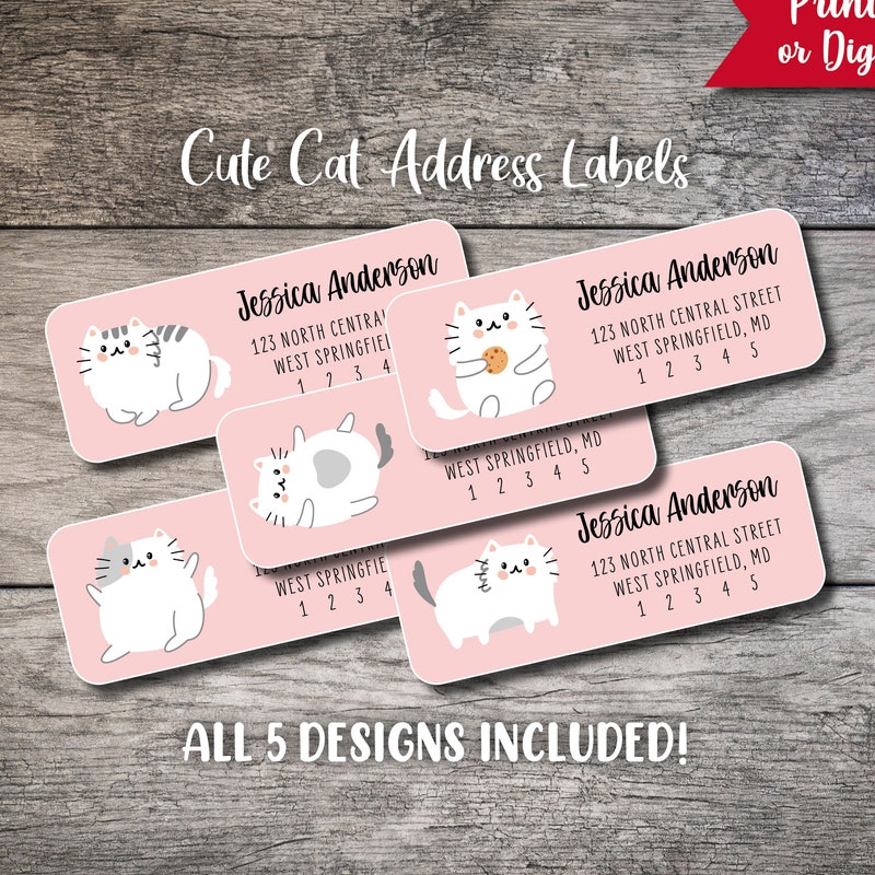Cat Address Labels - Etsy
