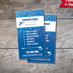 Power Washing Business Cards, Custom Card, 3.5"x2" Pressure Washer ...