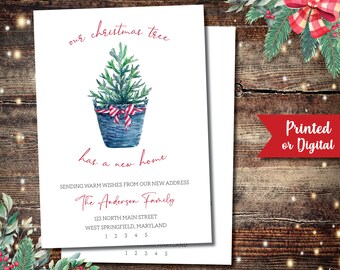 Christmas Card New Address | Etsy