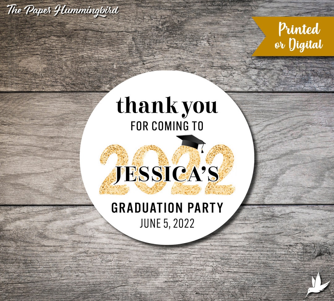 Graduation Favor Stickers Graduation Personalized Circle - Etsy