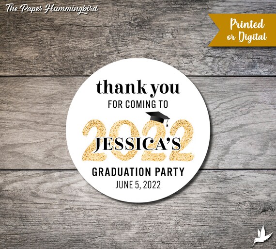 Graduation Favor Stickers Graduation Personalized Circle - Etsy