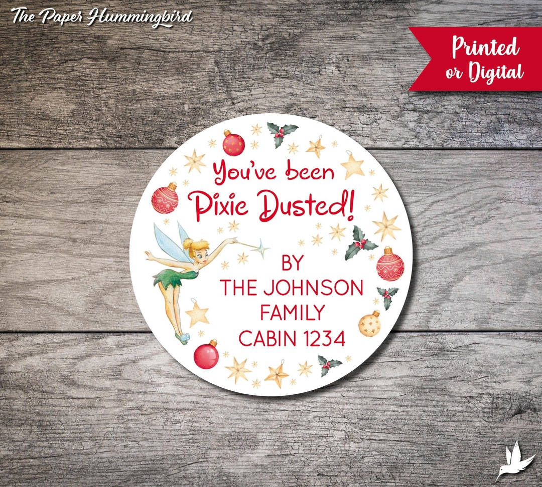 You've Been Pixie Dusted Sticker, Tinker Bell Circle Labels, Disney ...