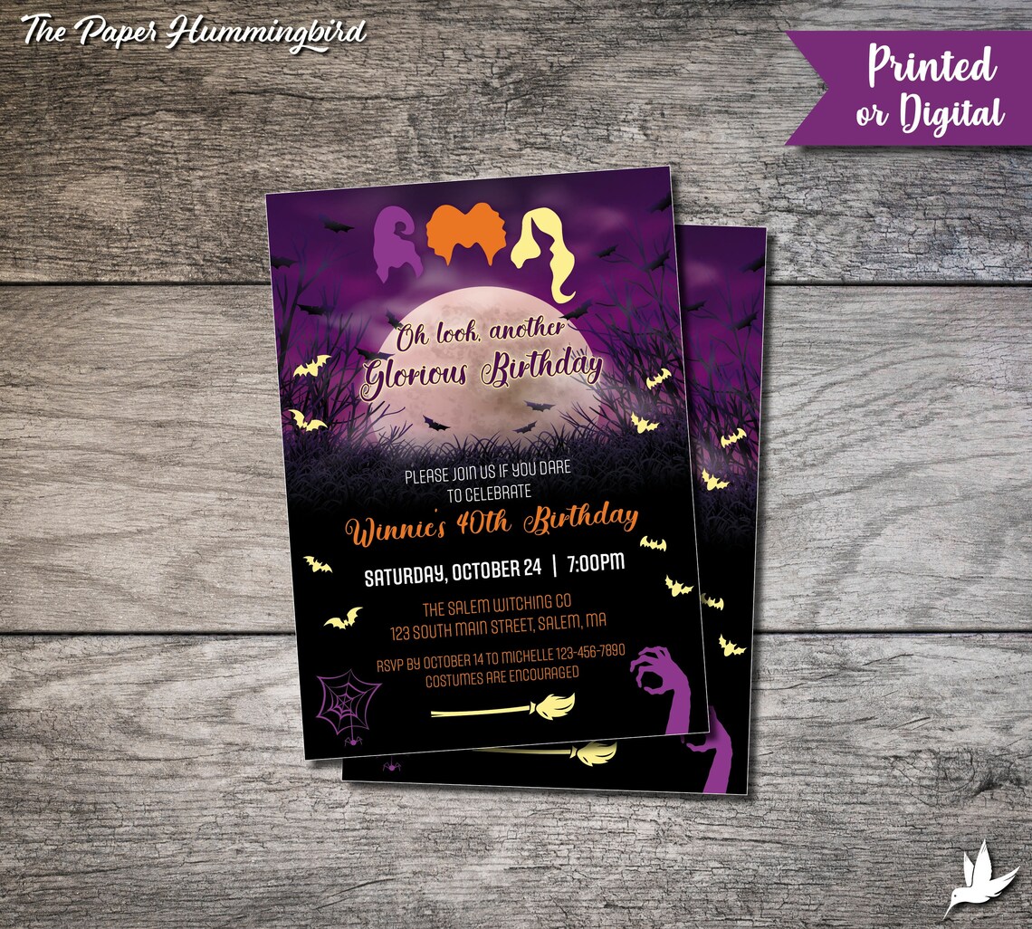 Hocus Pocus Birthday Invitation, Halloween Invitation, Hocus Pocus ...