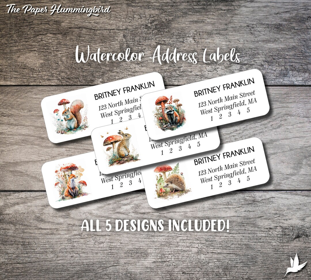 Woodland Animals Return Address Labels Custom Personalized Label Fox ...