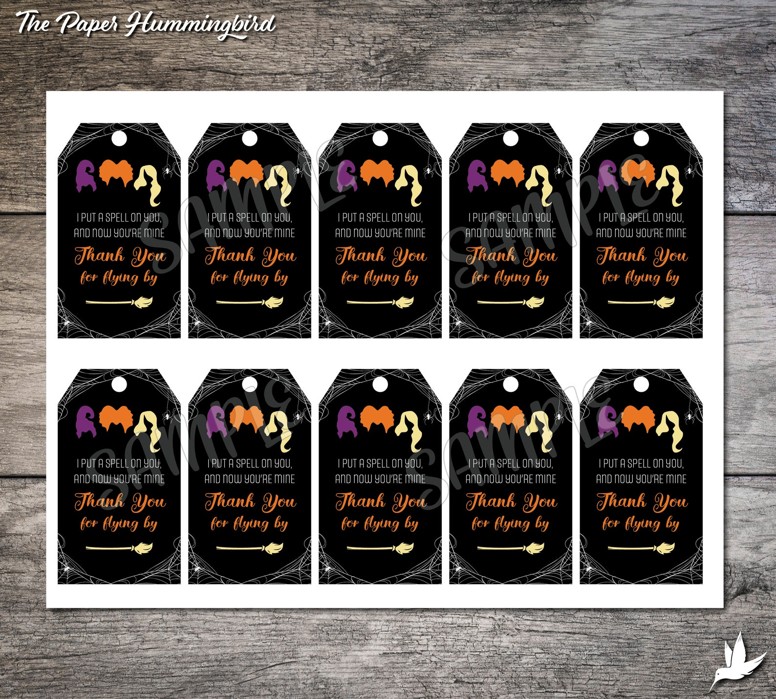 Hocus Pocus Thank You Tag Halloween Party Thank You Tags - Etsy