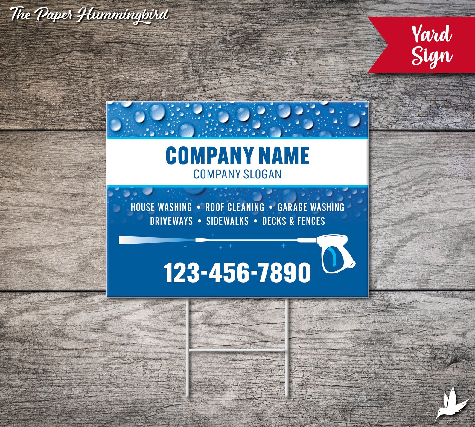 Power Washing Yard Sign, Coroplast Sign With Metal H-stake, Double ...