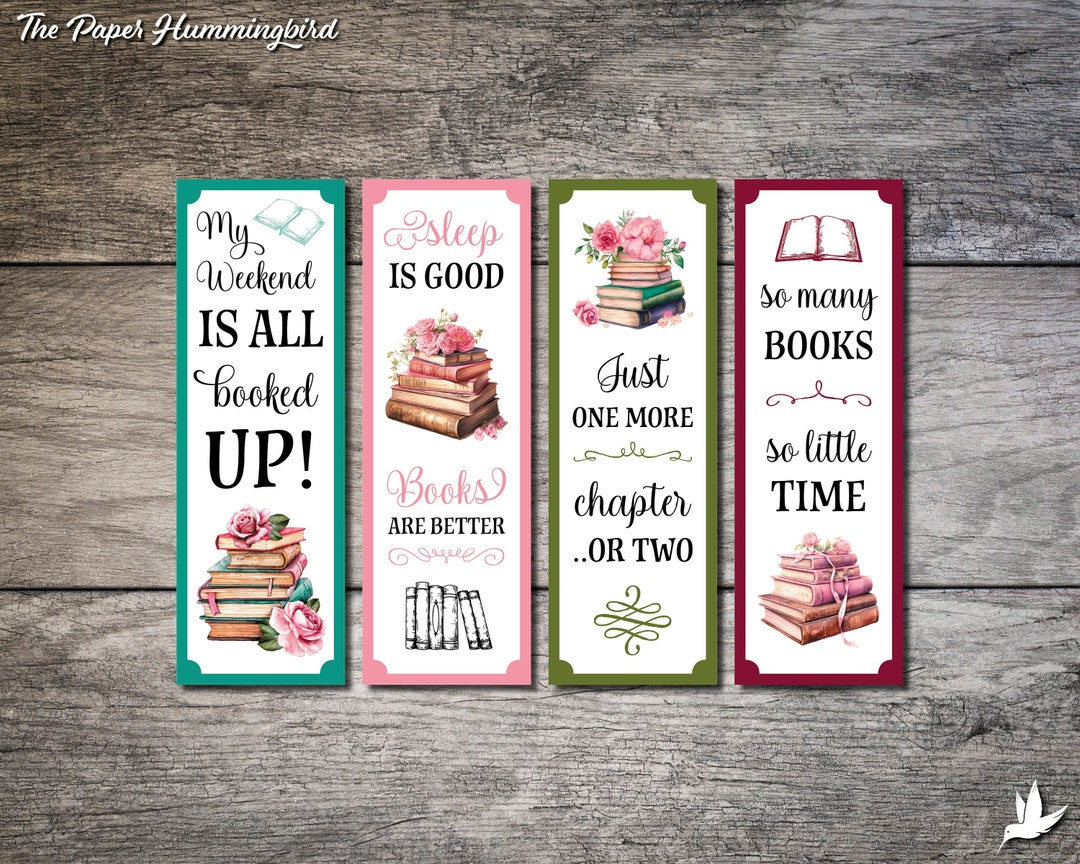 Watercolor Printable Bookmarks, Digital Download, Digital Bookmark ...