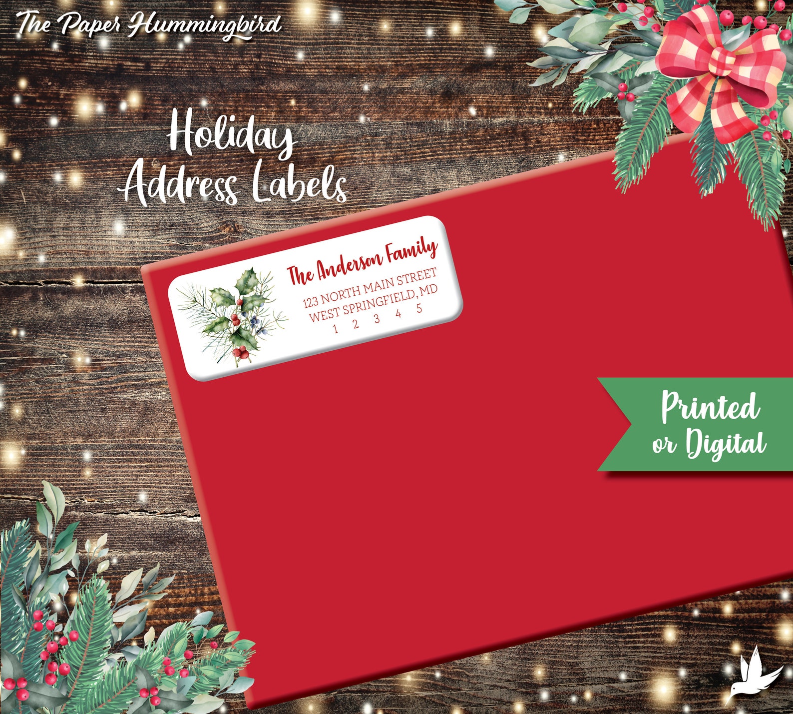 Holiday Return Address Labels Christmas Label Personalized | Etsy