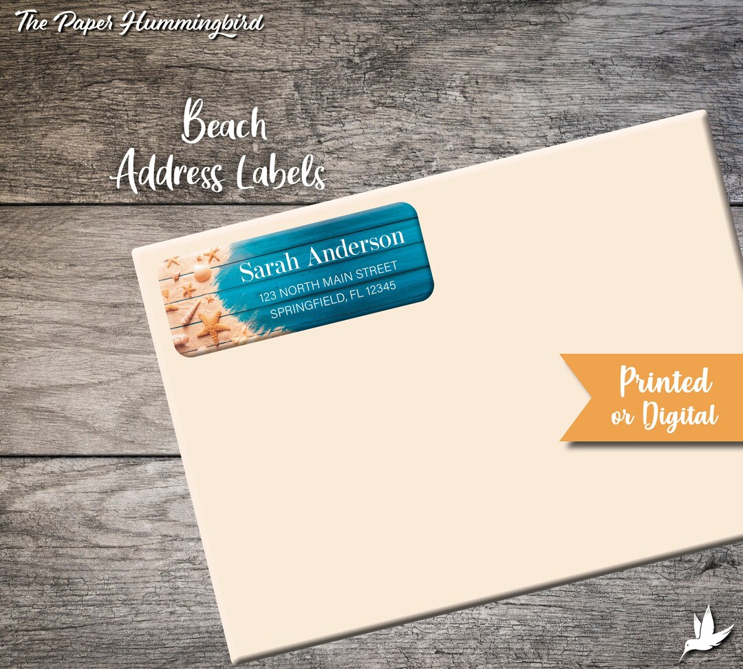 Beach Return Address Labels 006 Beach Shells Personalized Address Label ...