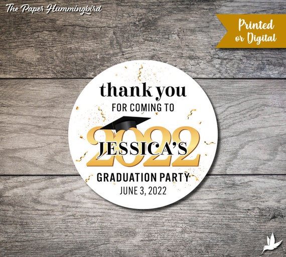 Graduation Favor Stickers Graduation Personalized Circle - Etsy