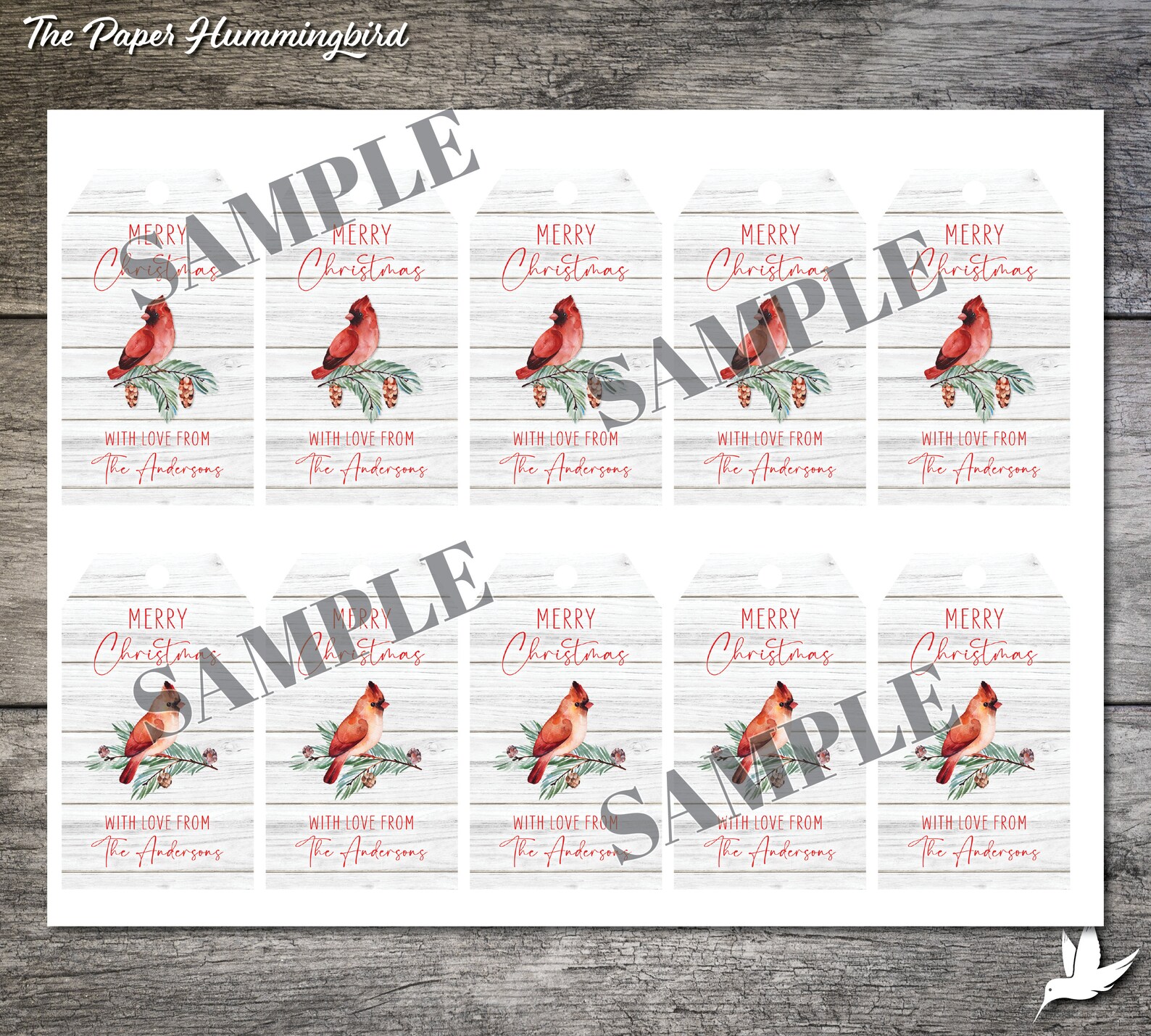 Cardinal Gift Tags Holiday Tags Printable Tags Christmas - Etsy UK