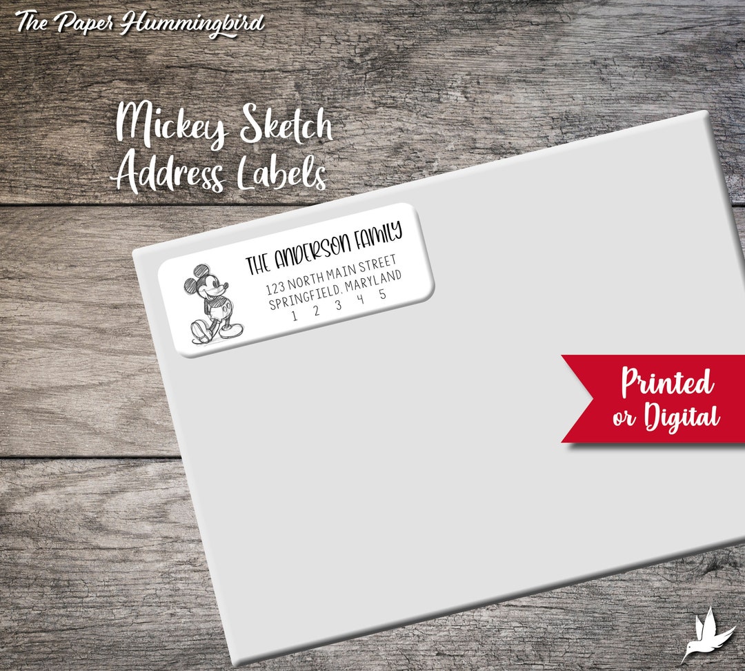 Mickey Mouse Return Address Labels, Disney Label, Personalized Address ...
