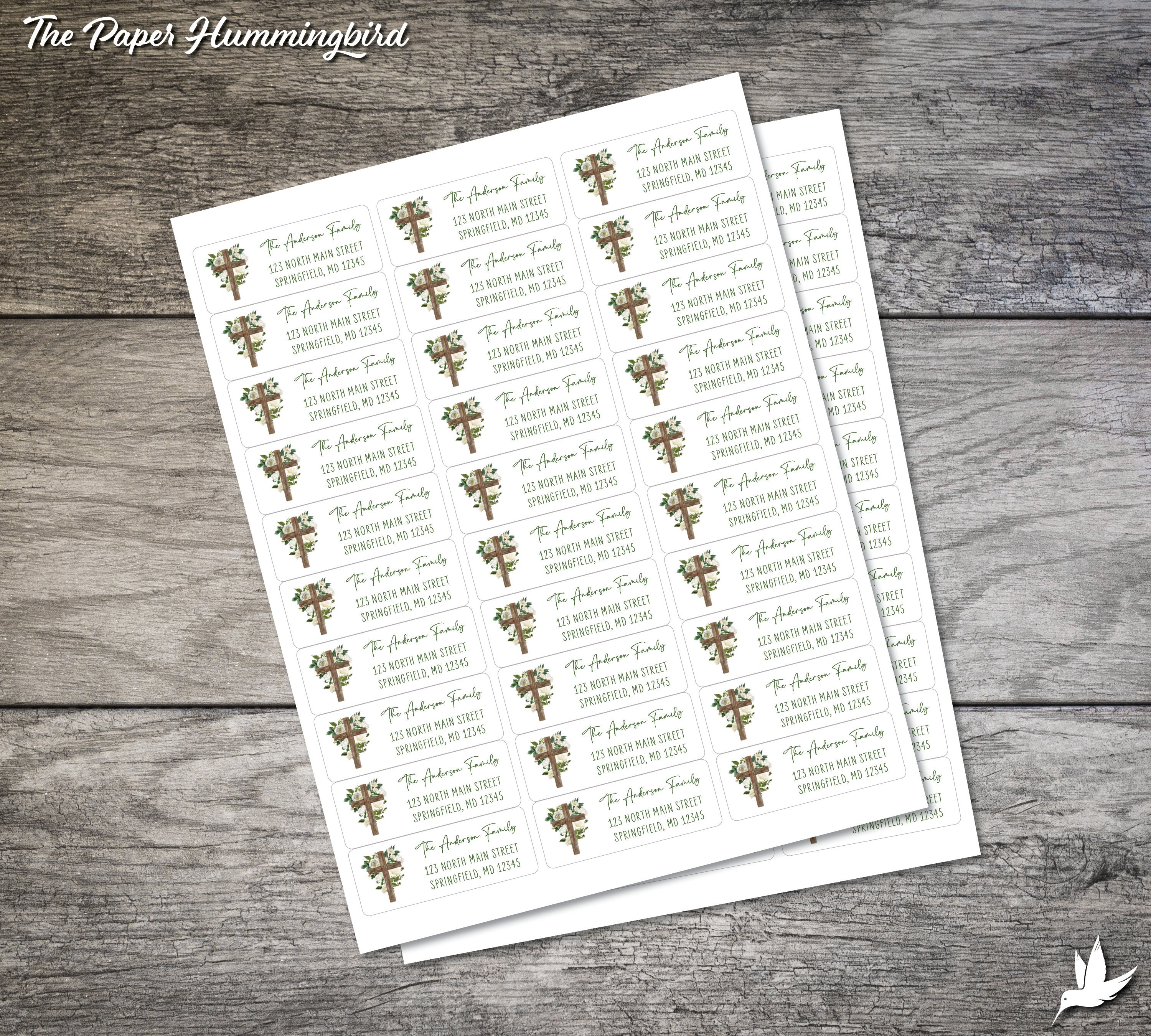 Floral Cross Return Address Labels 004 Easter Label - Etsy Nederland