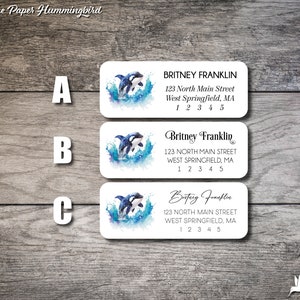 Orca Return Address Labels, Killer Whale Watercolor Label, Personalized ...