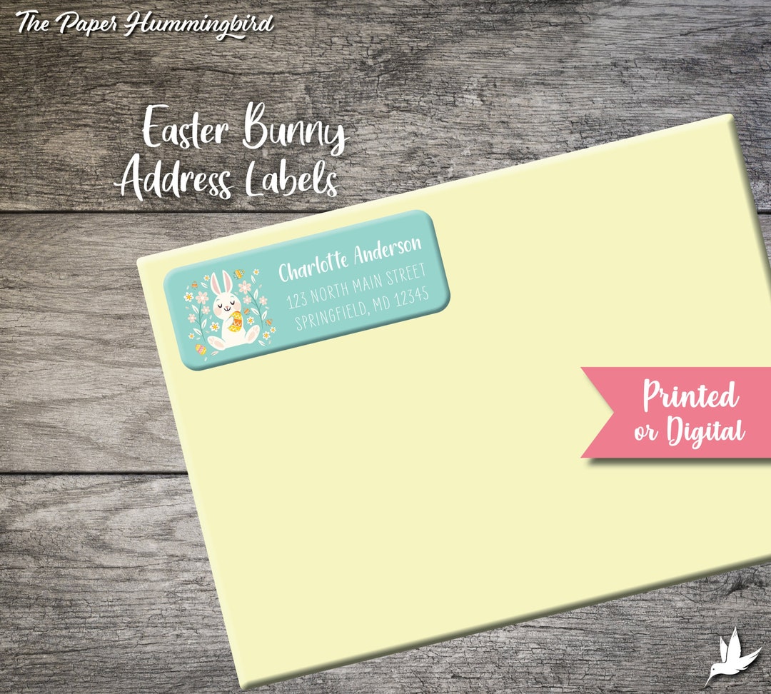 Easter Bunny Return Address Labels 005 Easter Label Personalized ...