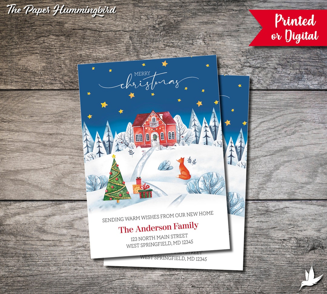 We've Moved Christmas Card New Address Holiday Card New Home Digital ...