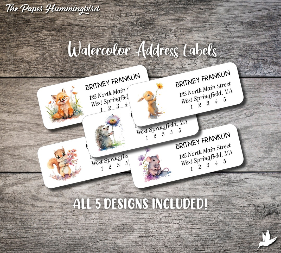 Woodland Animals Return Address Labels, Custom Personalized Label, Fox ...