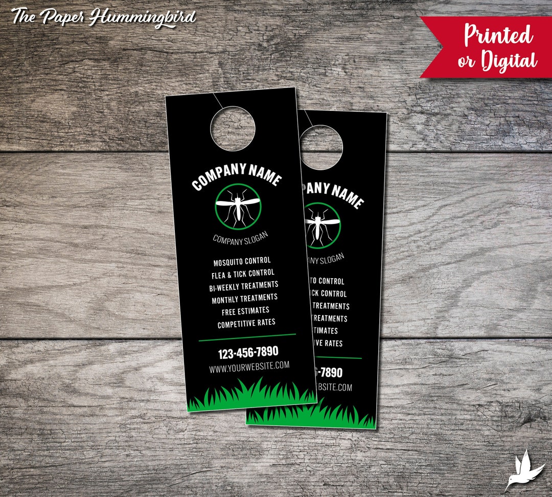 Mosquito Control Door Hangers, Pest Control Card, Personalized Door ...