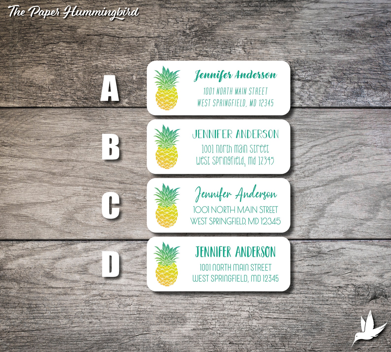 Pineapple Return Address Labels 001 Personalized Address Label - Etsy