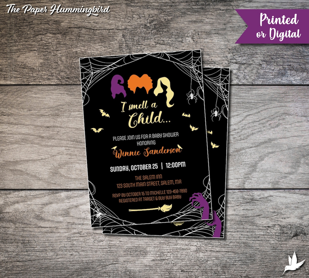 Hocus Pocus Baby Shower Invitation, Halloween Invitation, Hocus Pocus ...