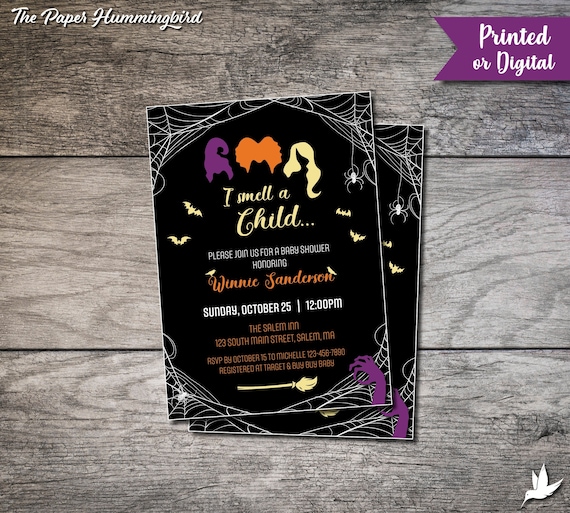 Hocus Pocus Baby Shower Invitation Halloween Invitation - Etsy