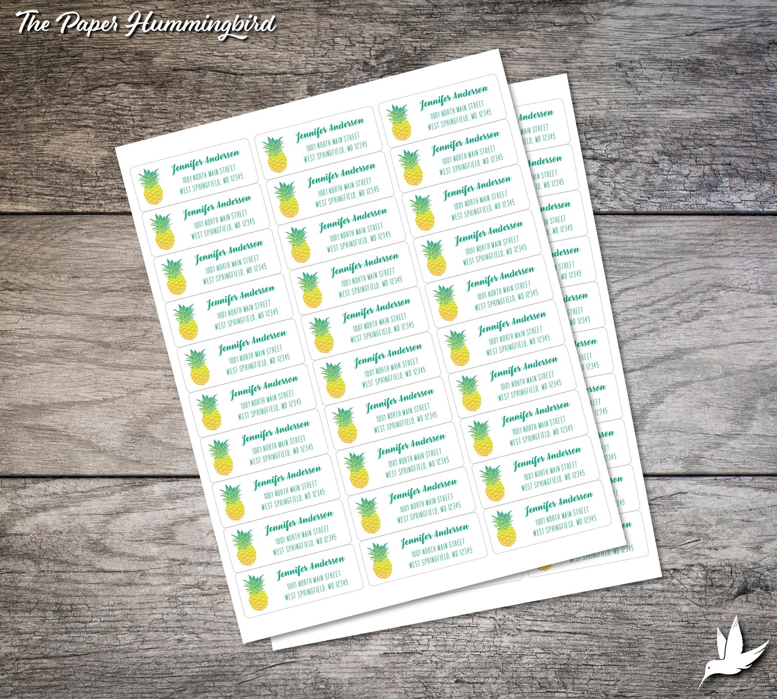 Pineapple Return Address Labels 001 Personalized Address Label - Etsy