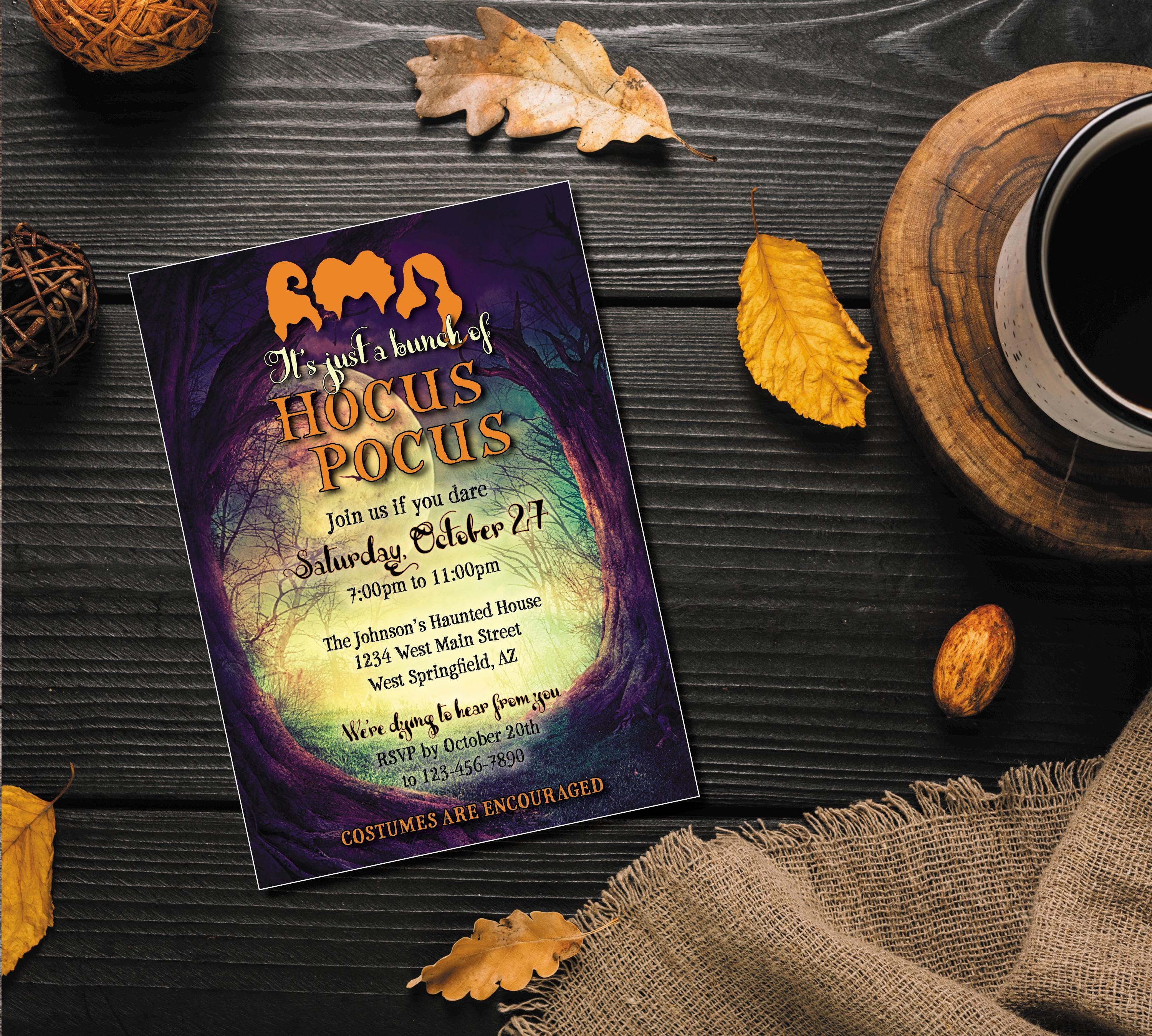 Hocus Pocus Party Invitation, Halloween Invitation, Hocus Pocus ...