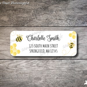 Honey Bee Return Address Labels, Bee Day Labels, Bumble Bee Party ...