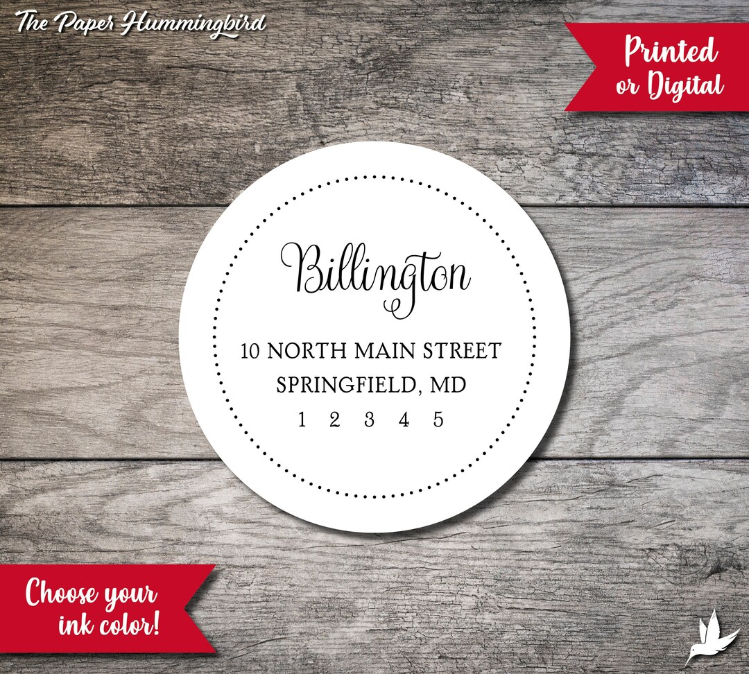 Return Address Labels, Circle Address Label, Wedding Personalized ...