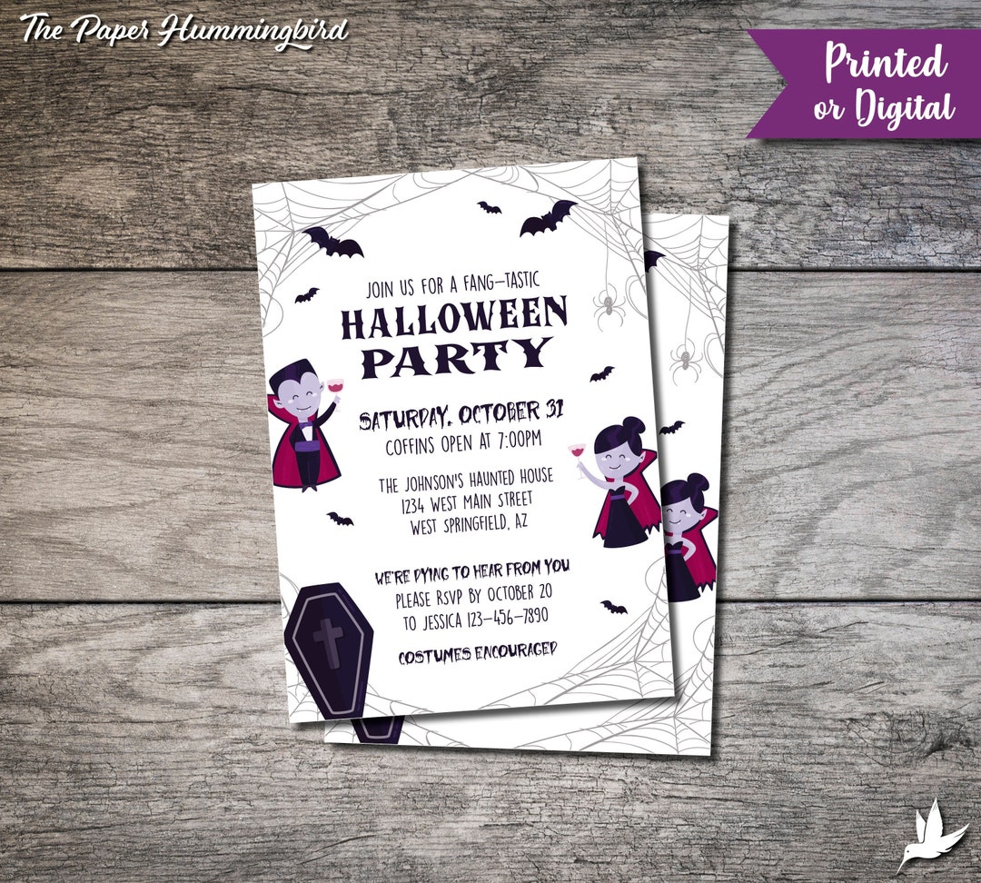 Halloween Party Invitation Vampire Invitation Halloween - Etsy