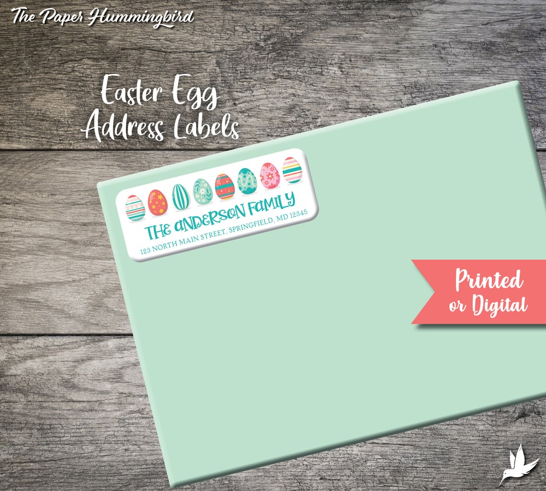 Easter Egg Return Address Labels 009 Easter Bunny Label Personalized ...
