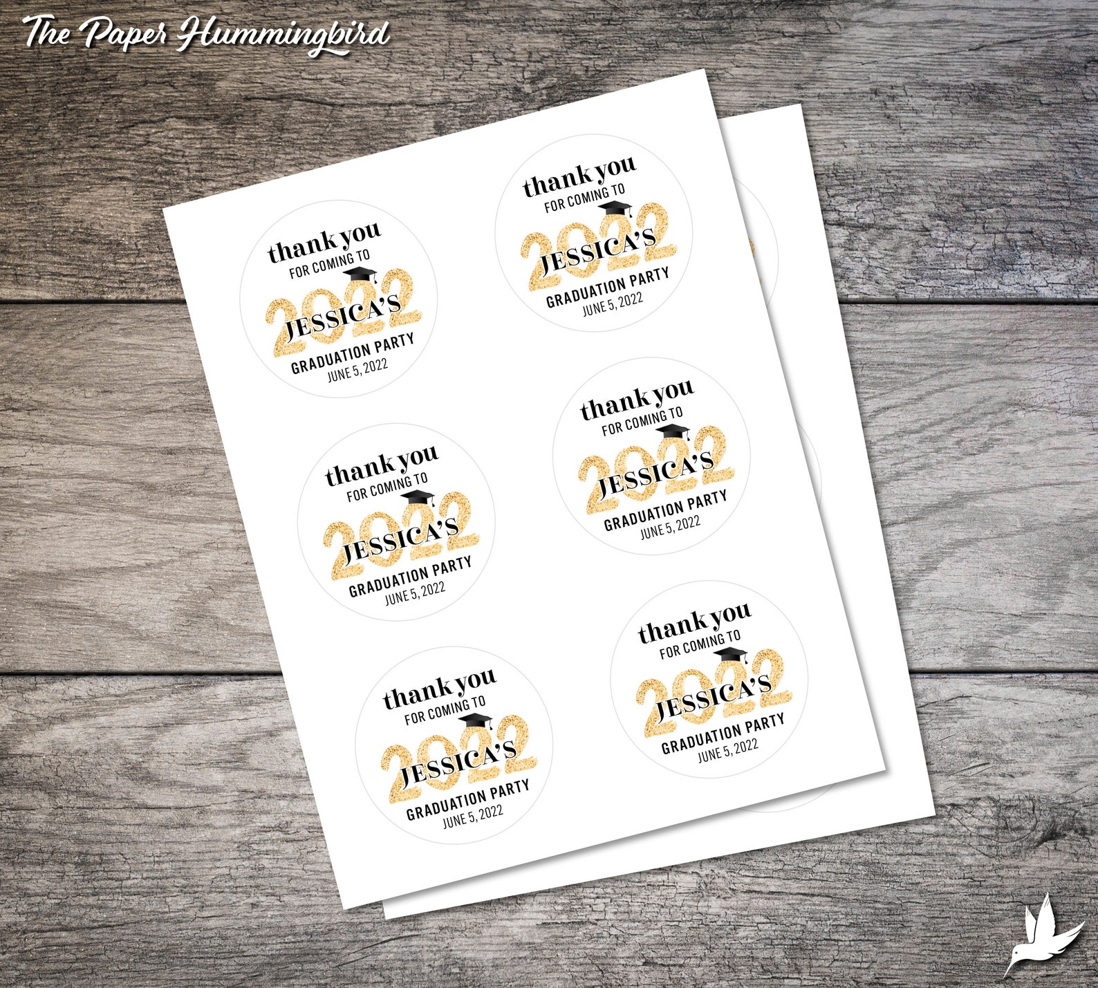 Graduation Favor Stickers Graduation Personalized Circle - Etsy