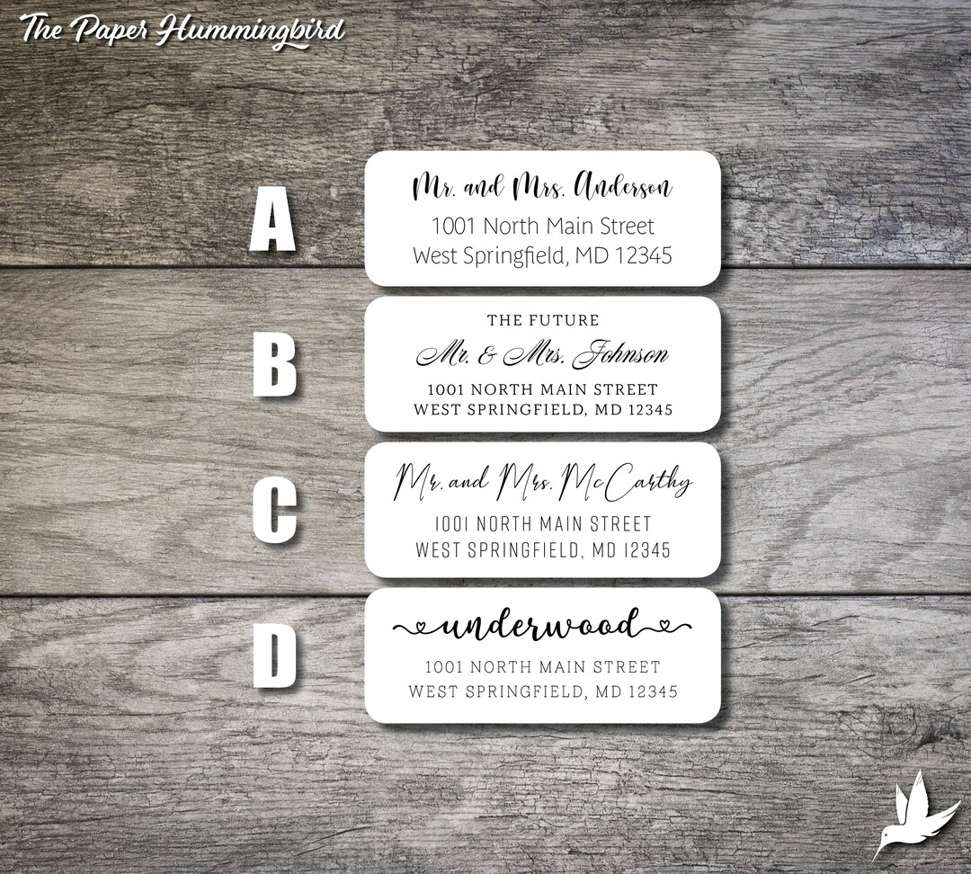 Return Address Labels Custom Personalized Label Calligraphy - Etsy