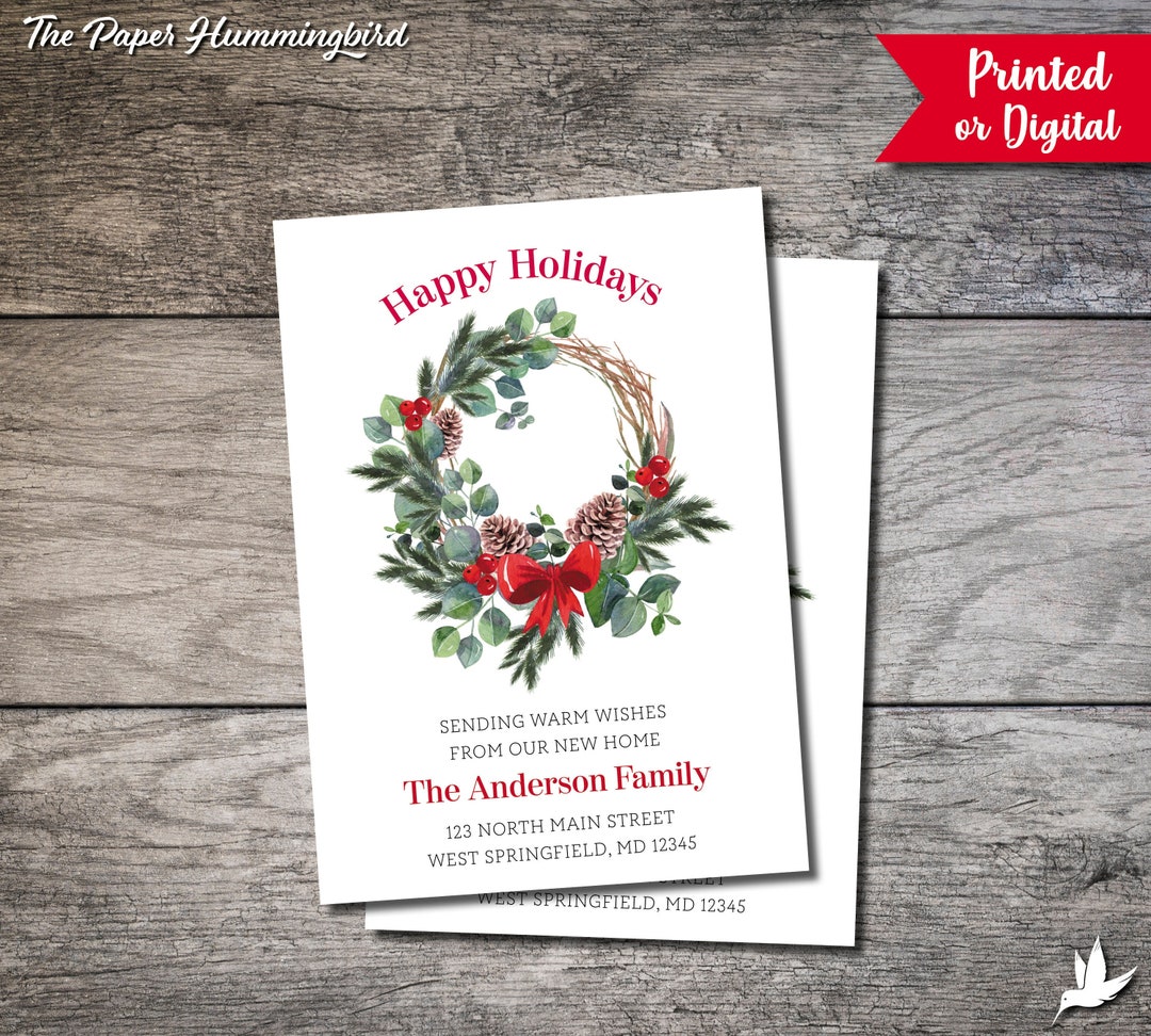 We've Moved Christmas Card New Address Holiday Card New Home Digital ...