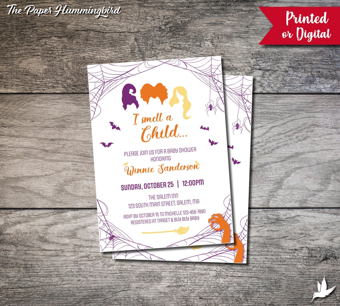 Hocus Pocus Baby Shower Invitation, Halloween Invitation, Hocus Pocus ...