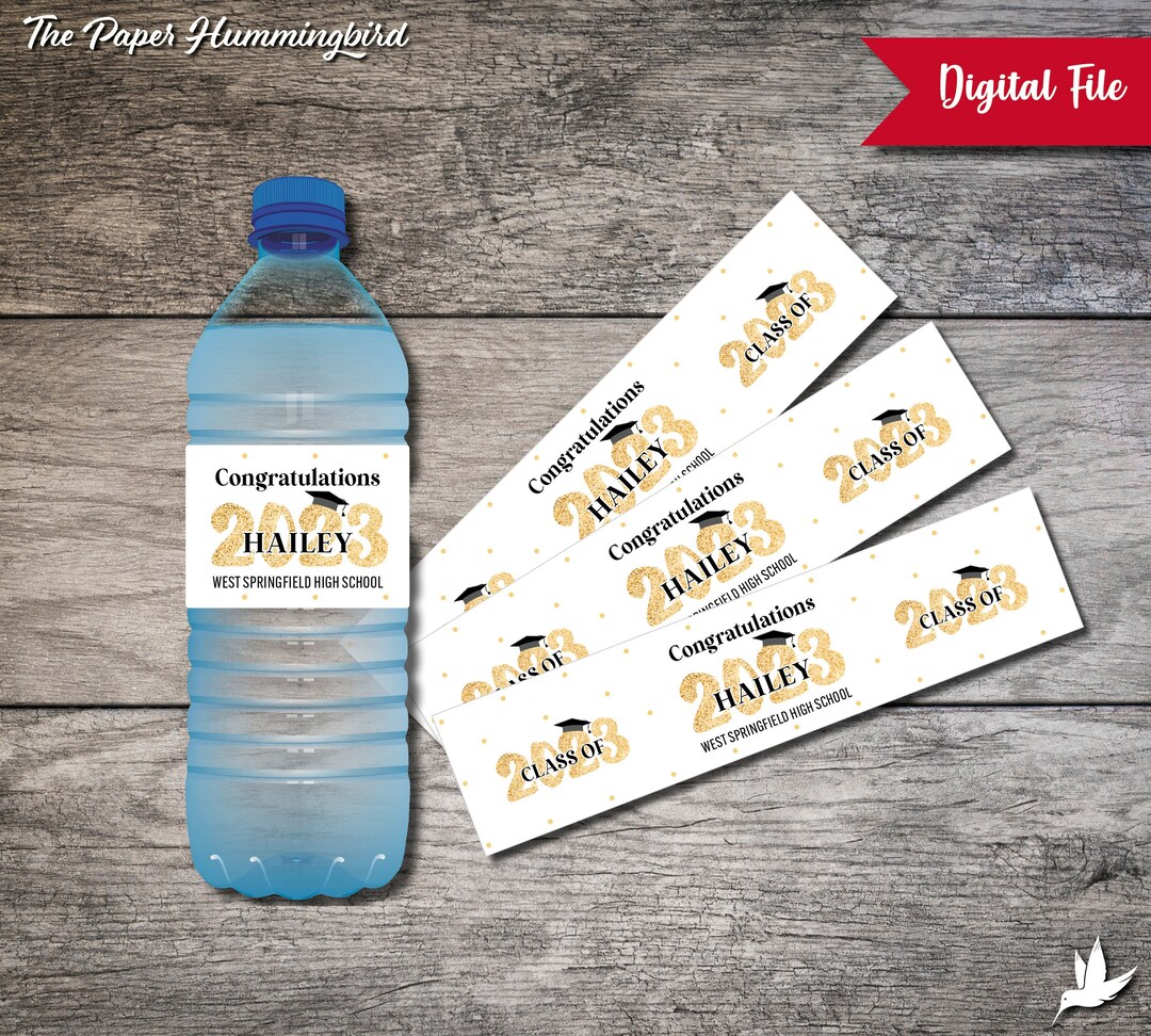 Graduation Water Bottle Labels Printable Bottle Wrappers - Etsy