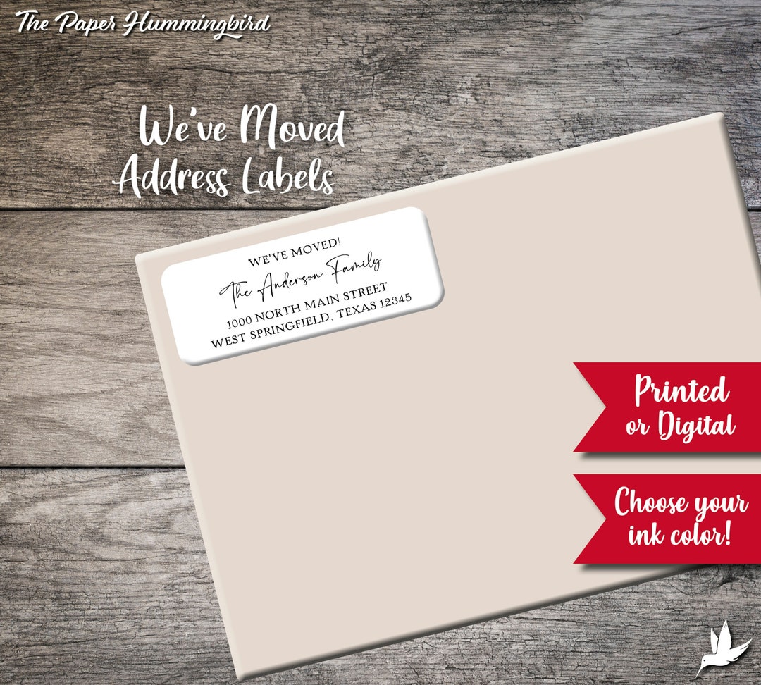 We've Moved Return Address Labels Christmas Label Personalized Address ...