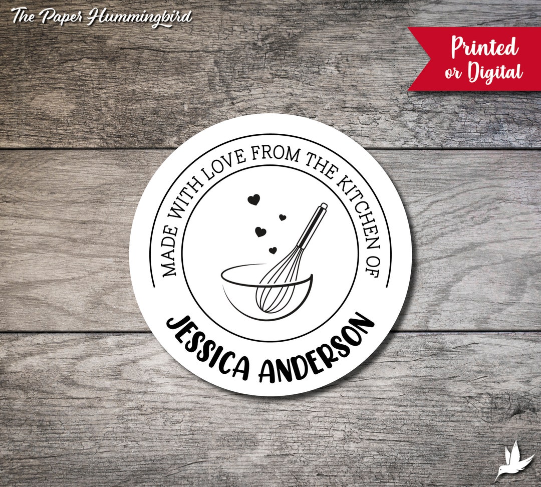 Kitchen Stickers, Made With Love From the Kitchen of Personalized ...