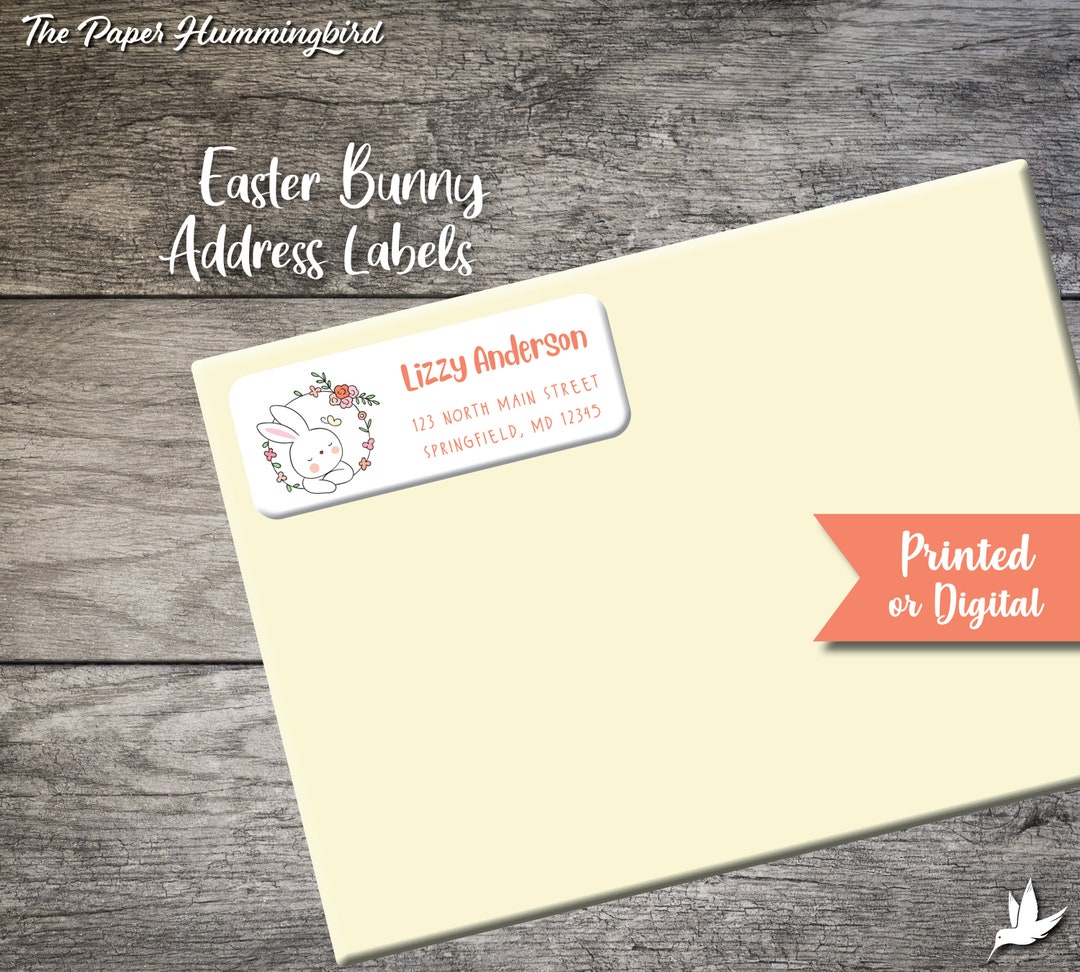 Easter Bunny Return Address Labels 007 Easter Label Personalized ...