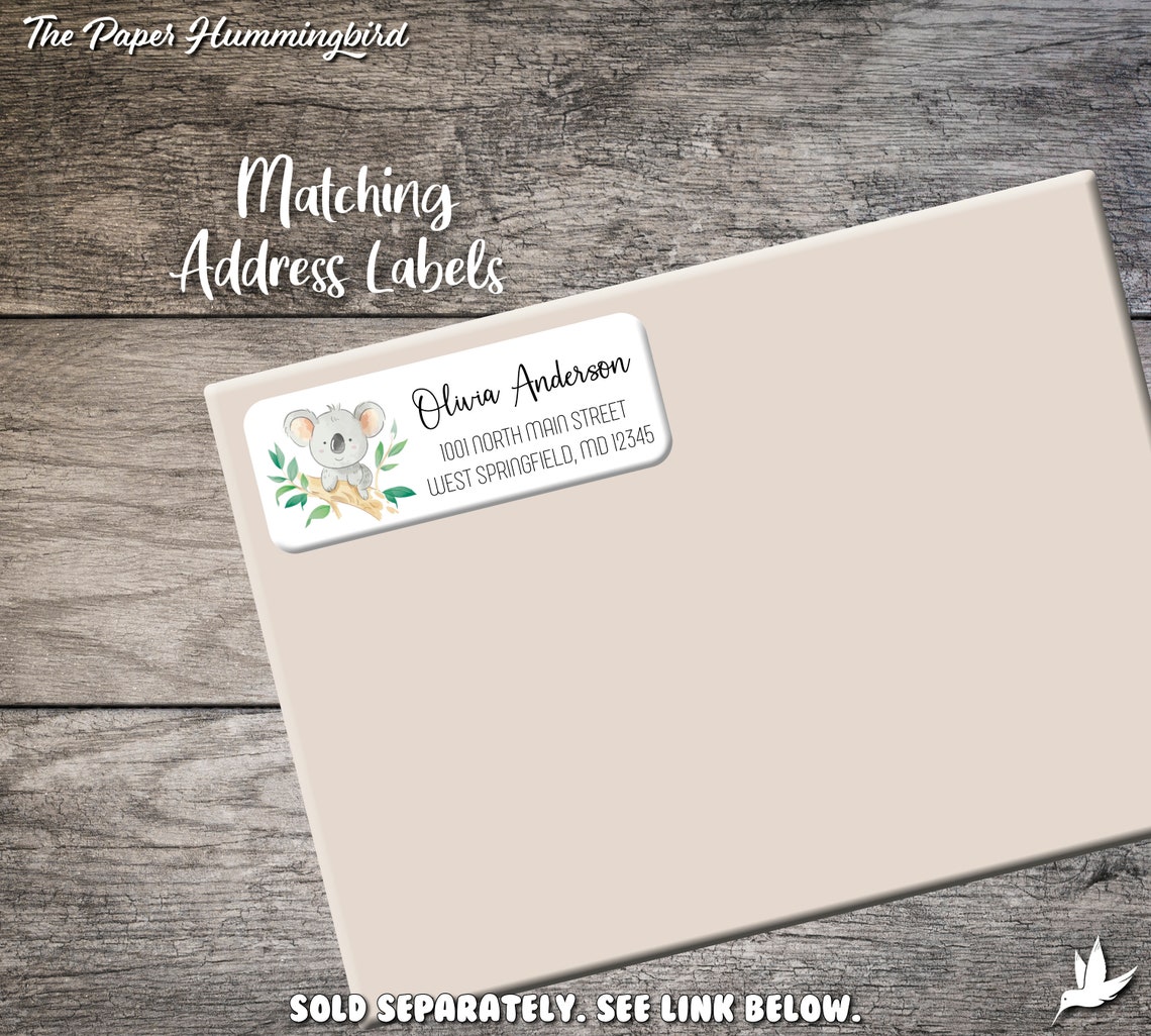 Koala Bear Thank You Tag Koala Baby Shower Favor Tags Baby - Etsy