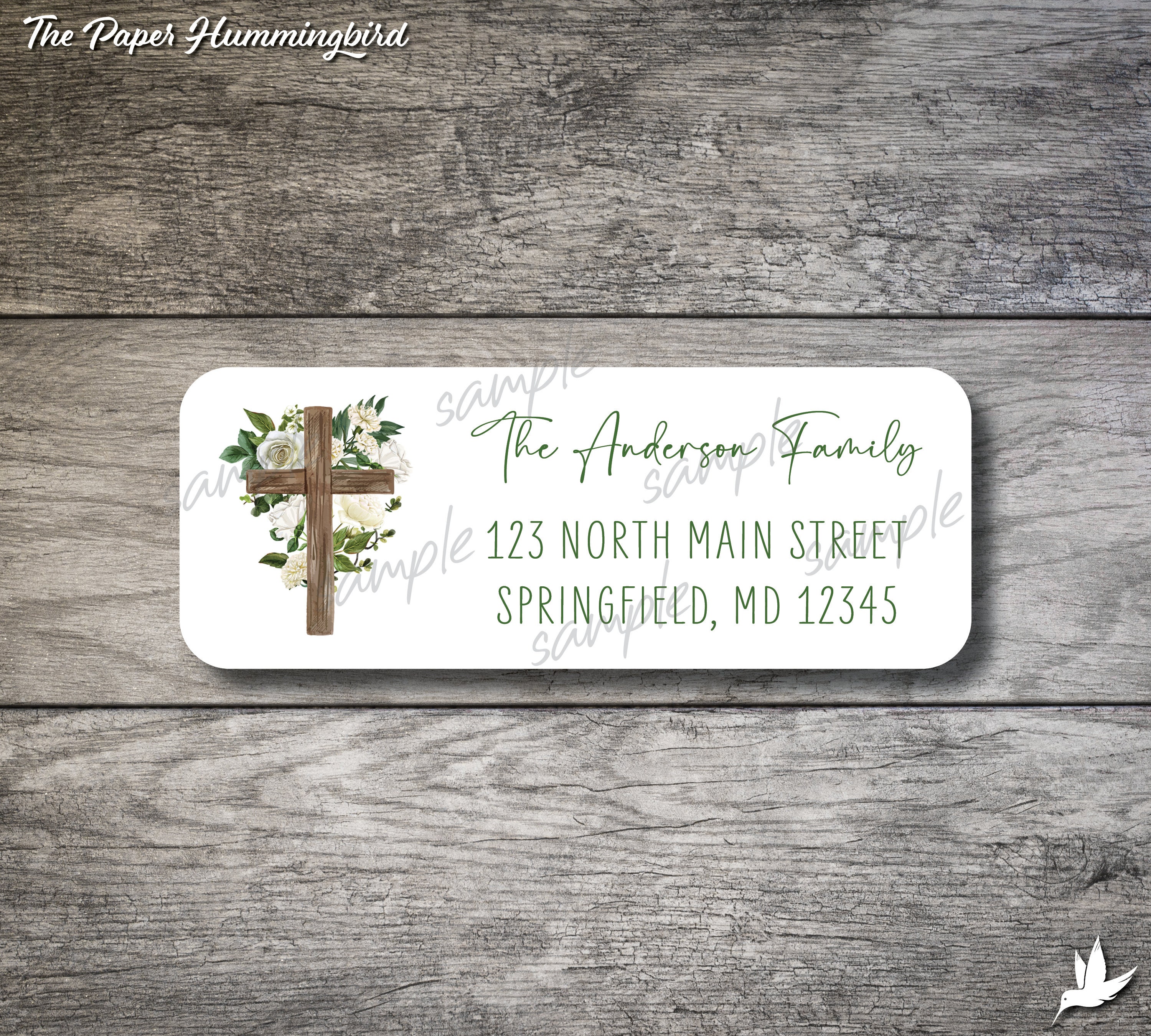Floral Cross Return Address Labels 004 Easter Label | Etsy