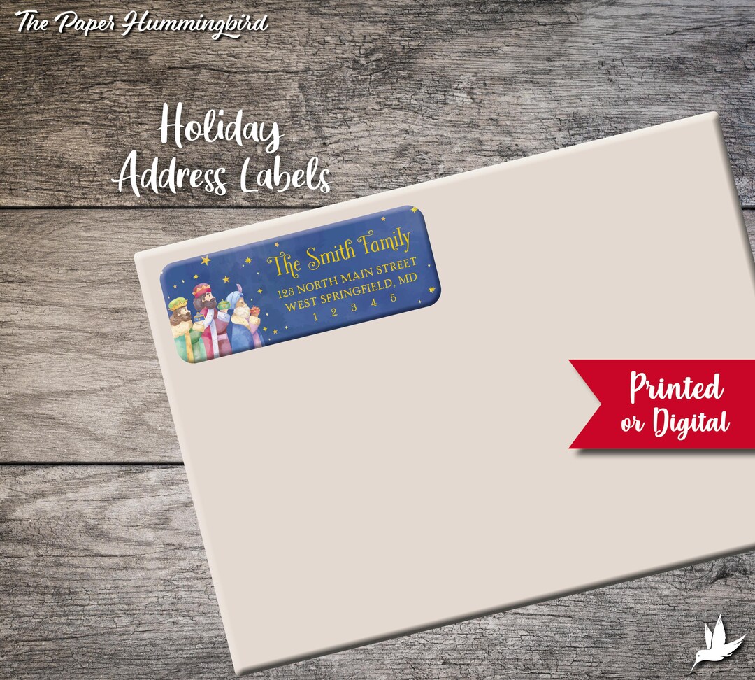 Three Wise Men Return Address Labels, Religious Christmas Label ...