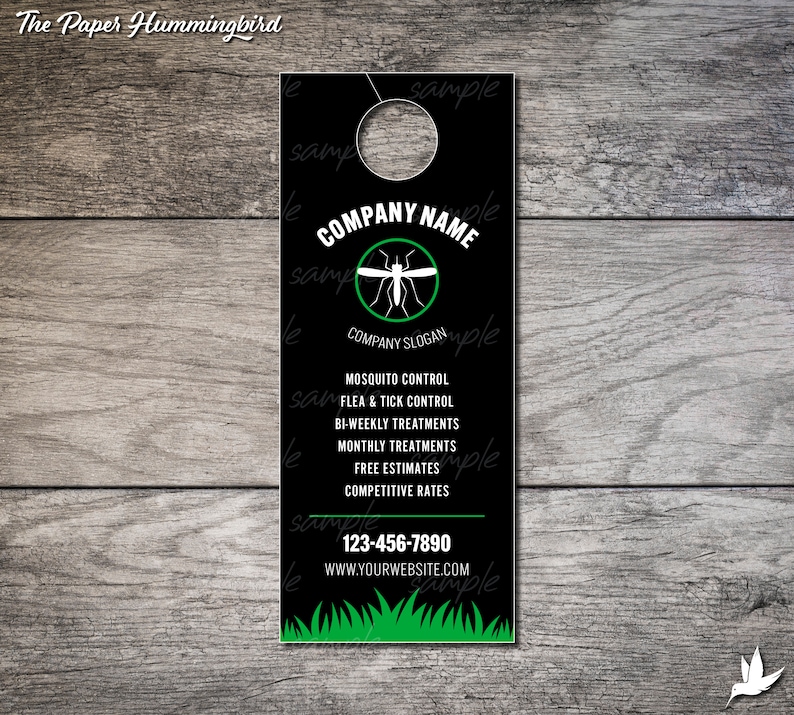 Mosquito Control Door Hangers, Pest Control Card, Personalized Door ...