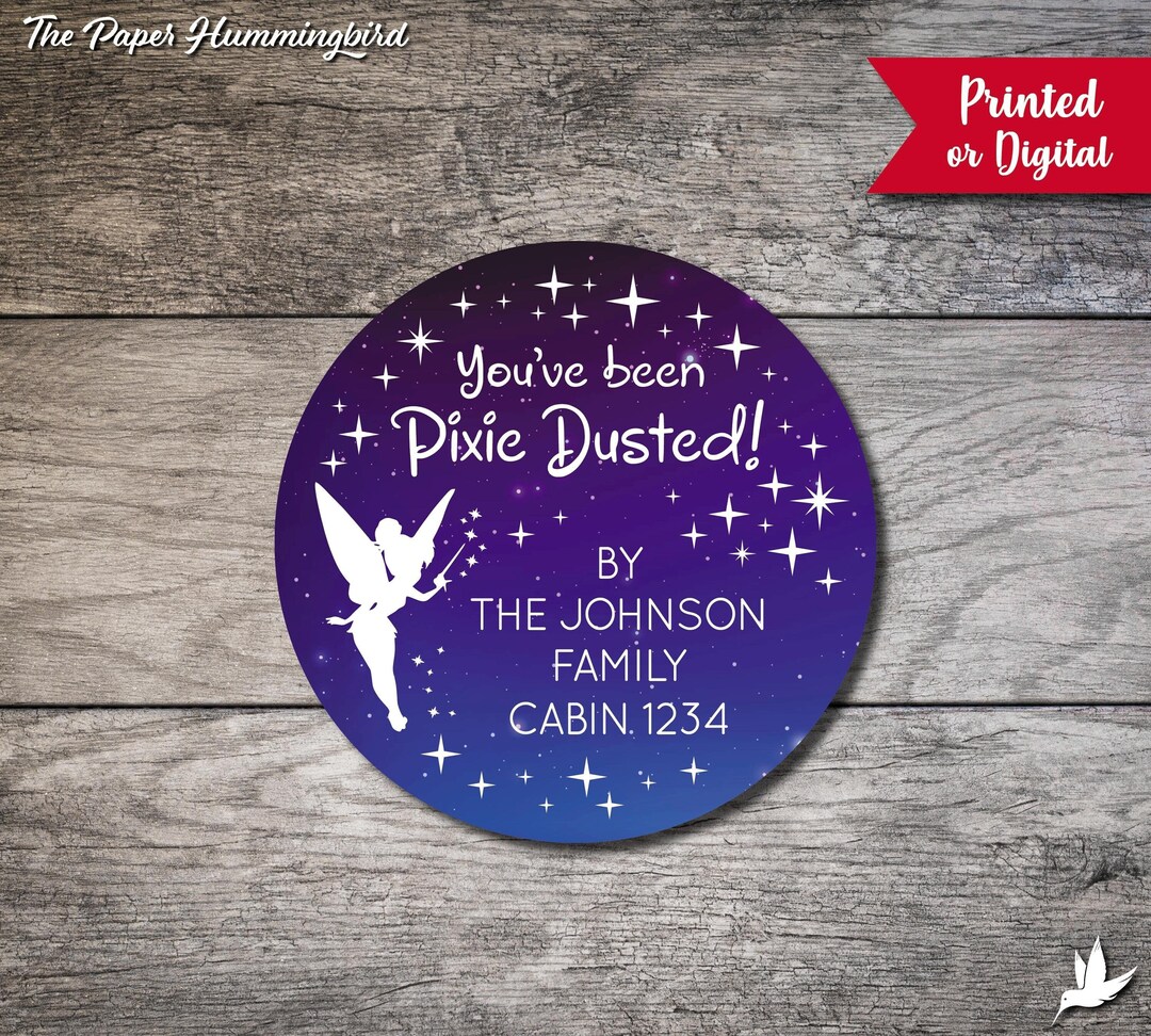 You've Been Pixie Dusted Sticker, Tinker Bell Circle Labels, Disney ...