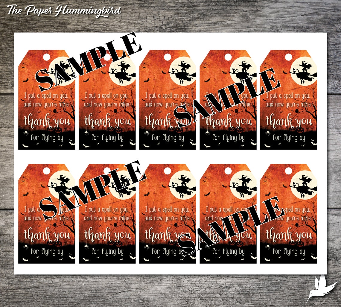 Hocus Pocus Thank You Tag Halloween Party Thank You Tags | Etsy
