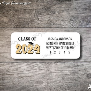 Graduation Return Address Labels, Class of 2024 Label, Personalized ...