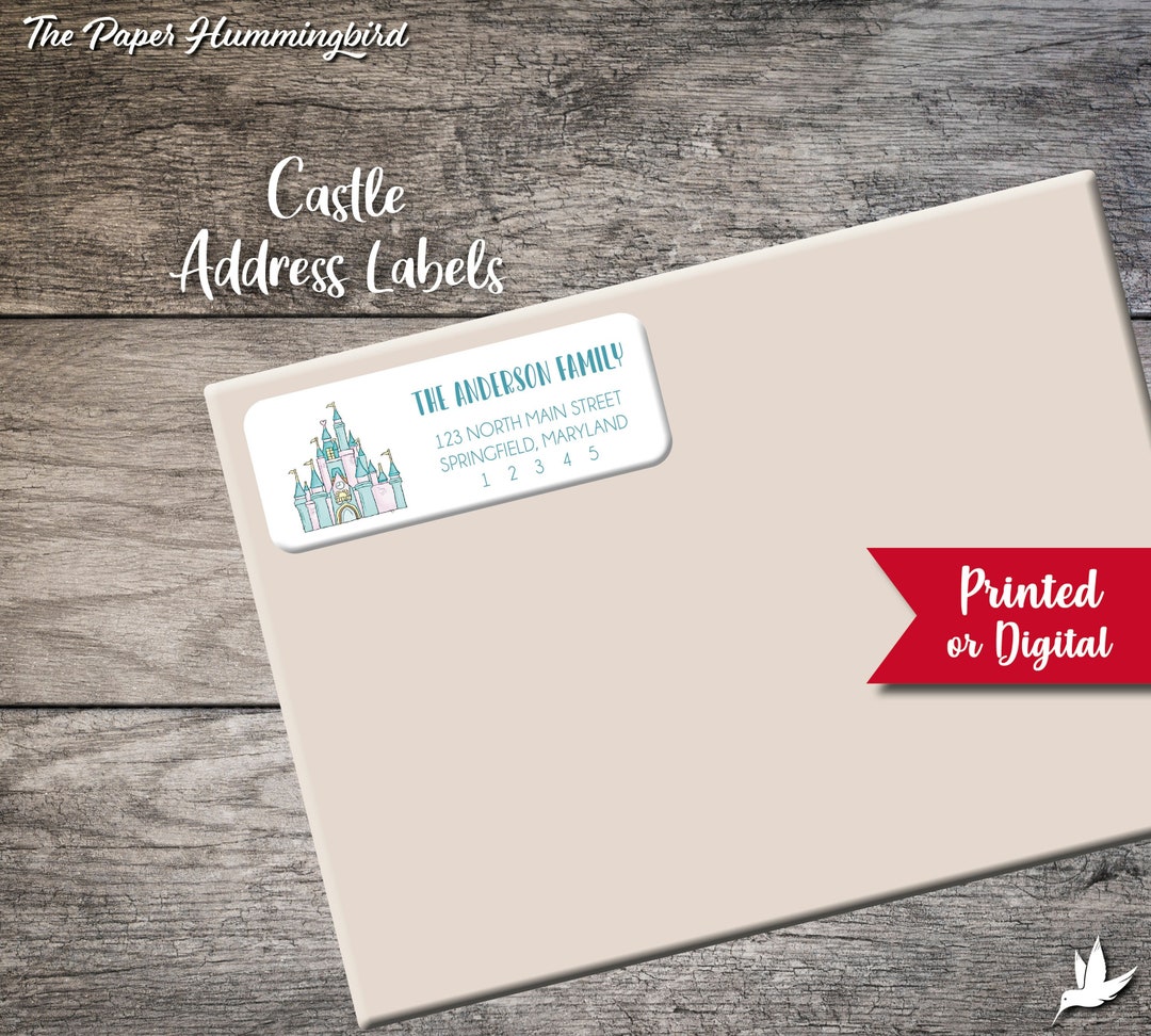 Cinderella's Castle Return Address Labels, Disney Personalized Address ...