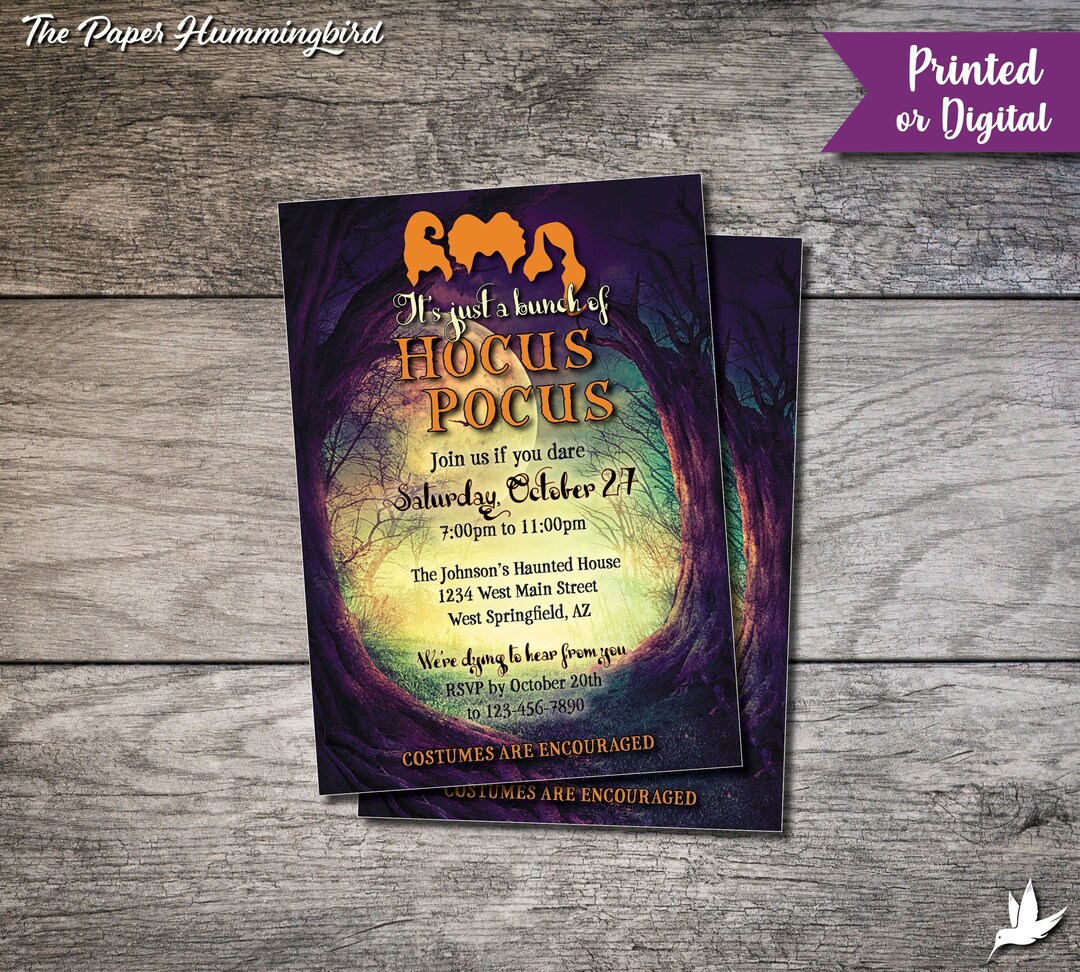 Hocus Pocus Party Invitation, Halloween Invitation, Hocus Pocus ...